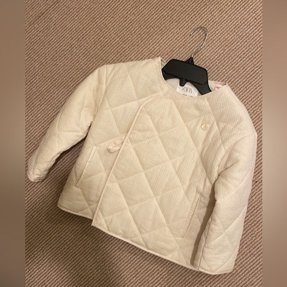 Zara | Jackets & Coats | Zara Cream Lightweight Quilted Jacket Nwot ...